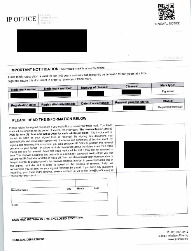 Trade Mark Scam Alert - Macpherson Kelley